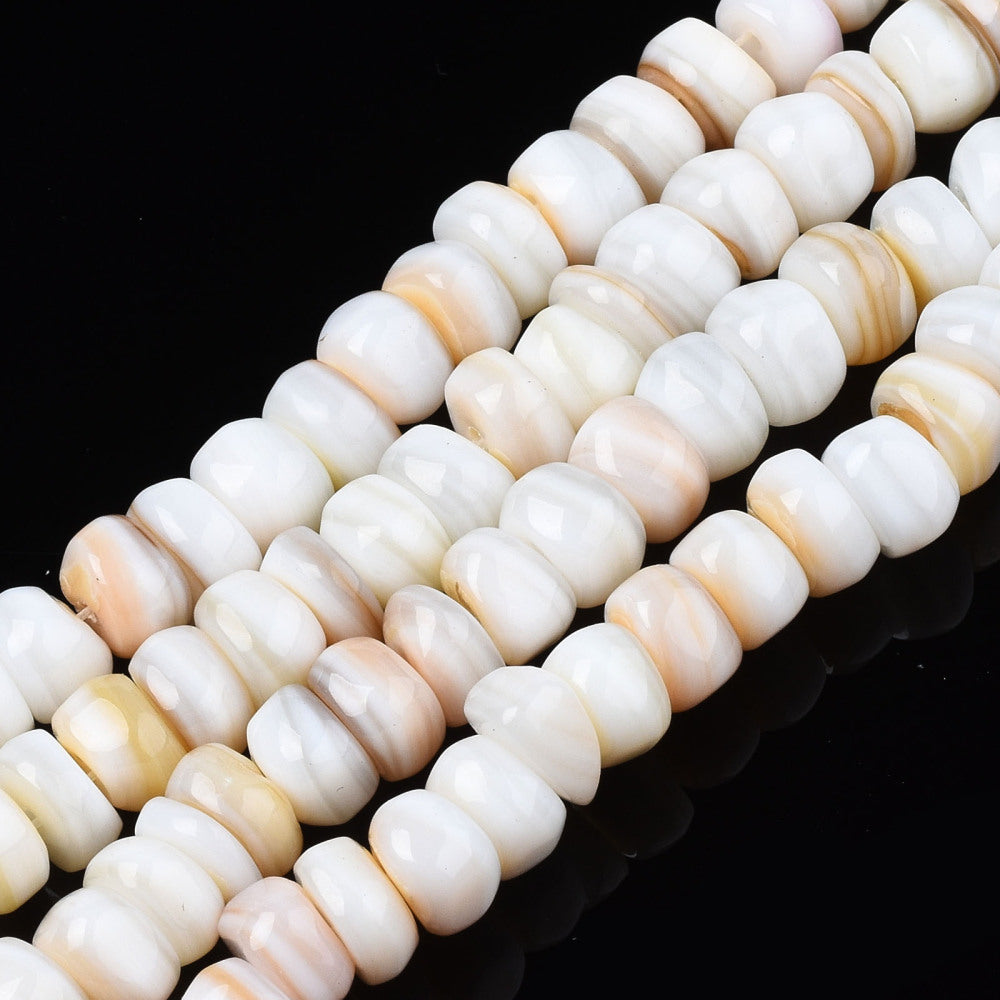 Flat Round Shell Bead Strand – Damaris Beads