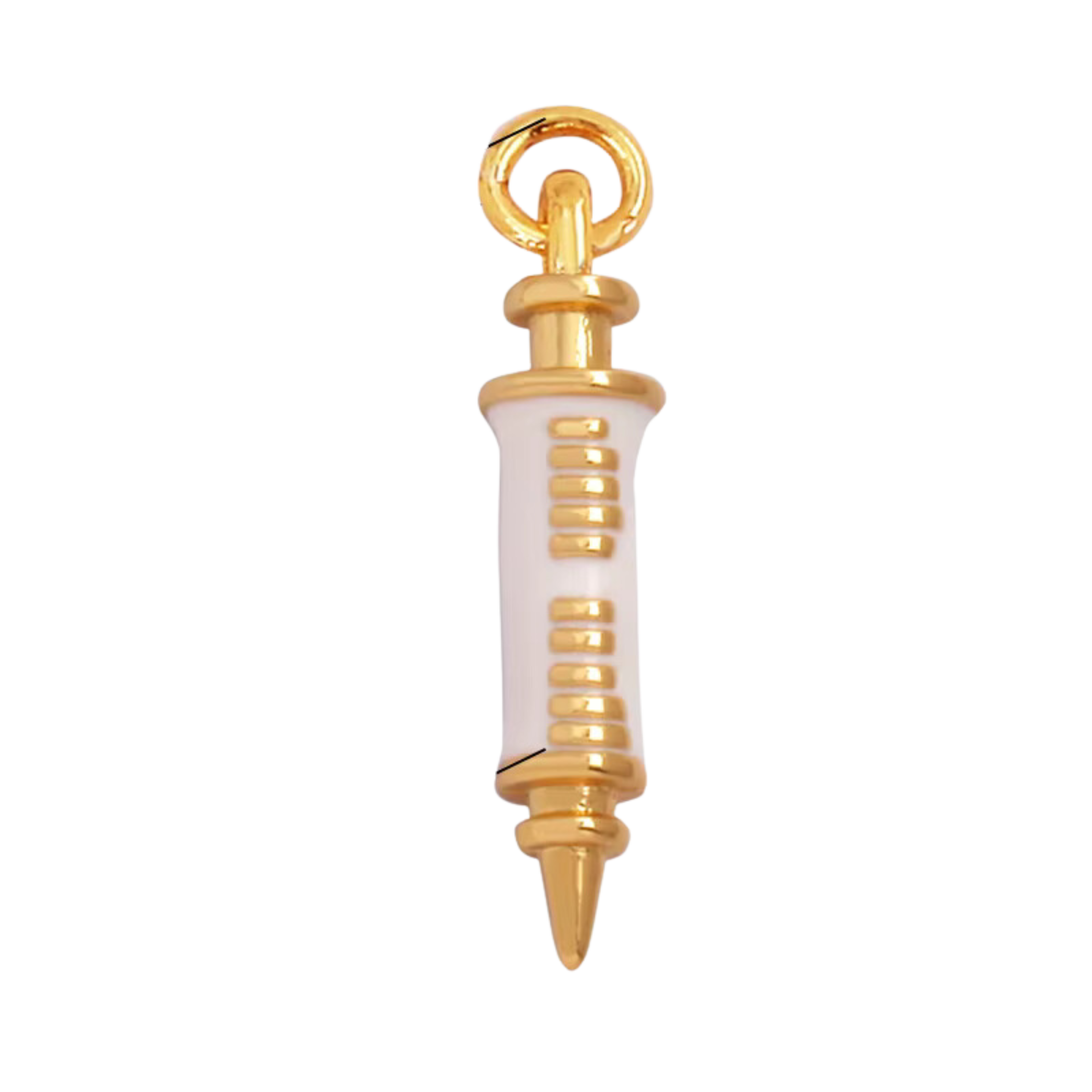 Gold-Filled White Syringe Pendant 16mm, 1pc – Damaris Beads