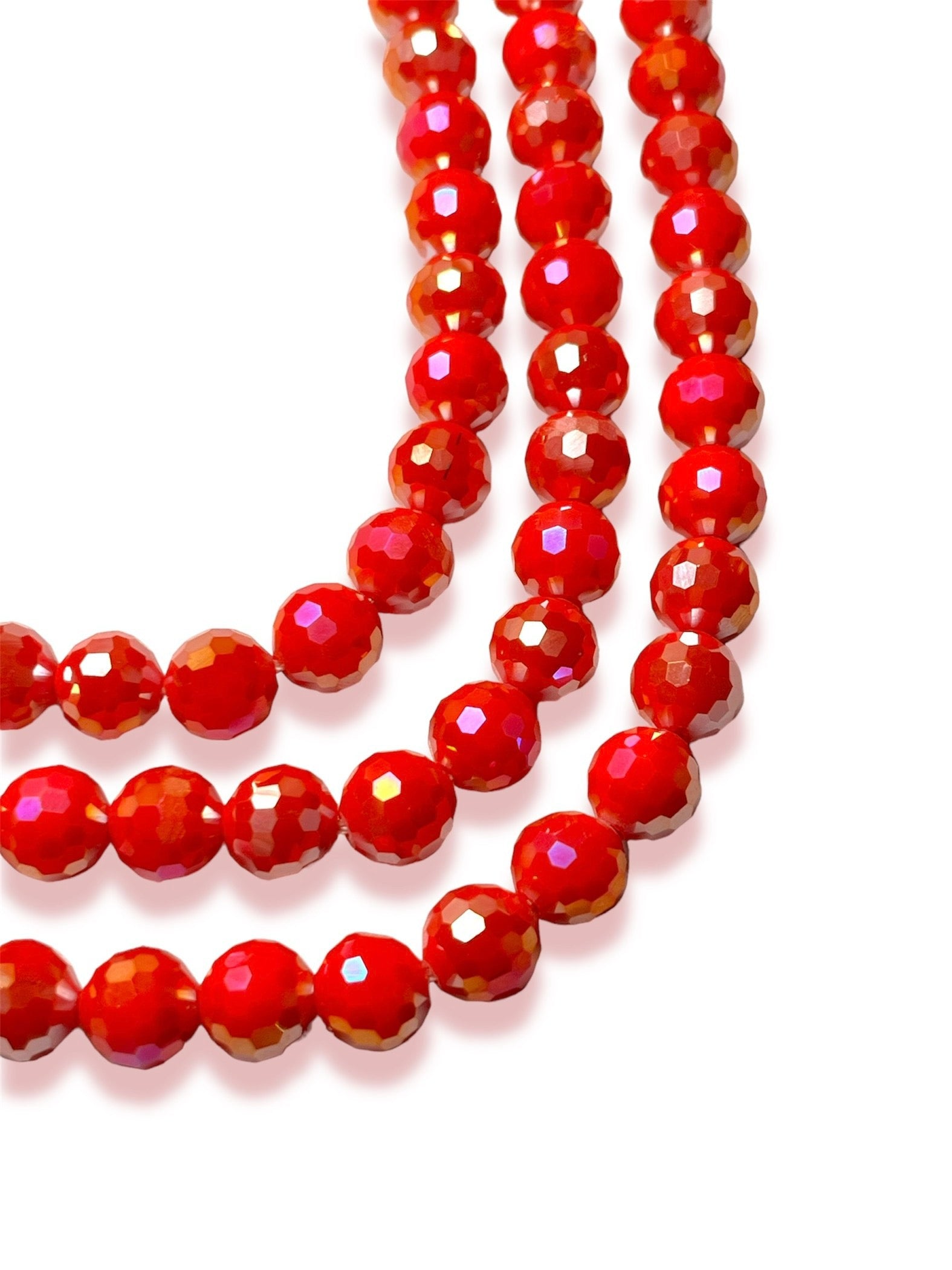 Red AB Round Crystal Strand, 10mm – Damaris Beads