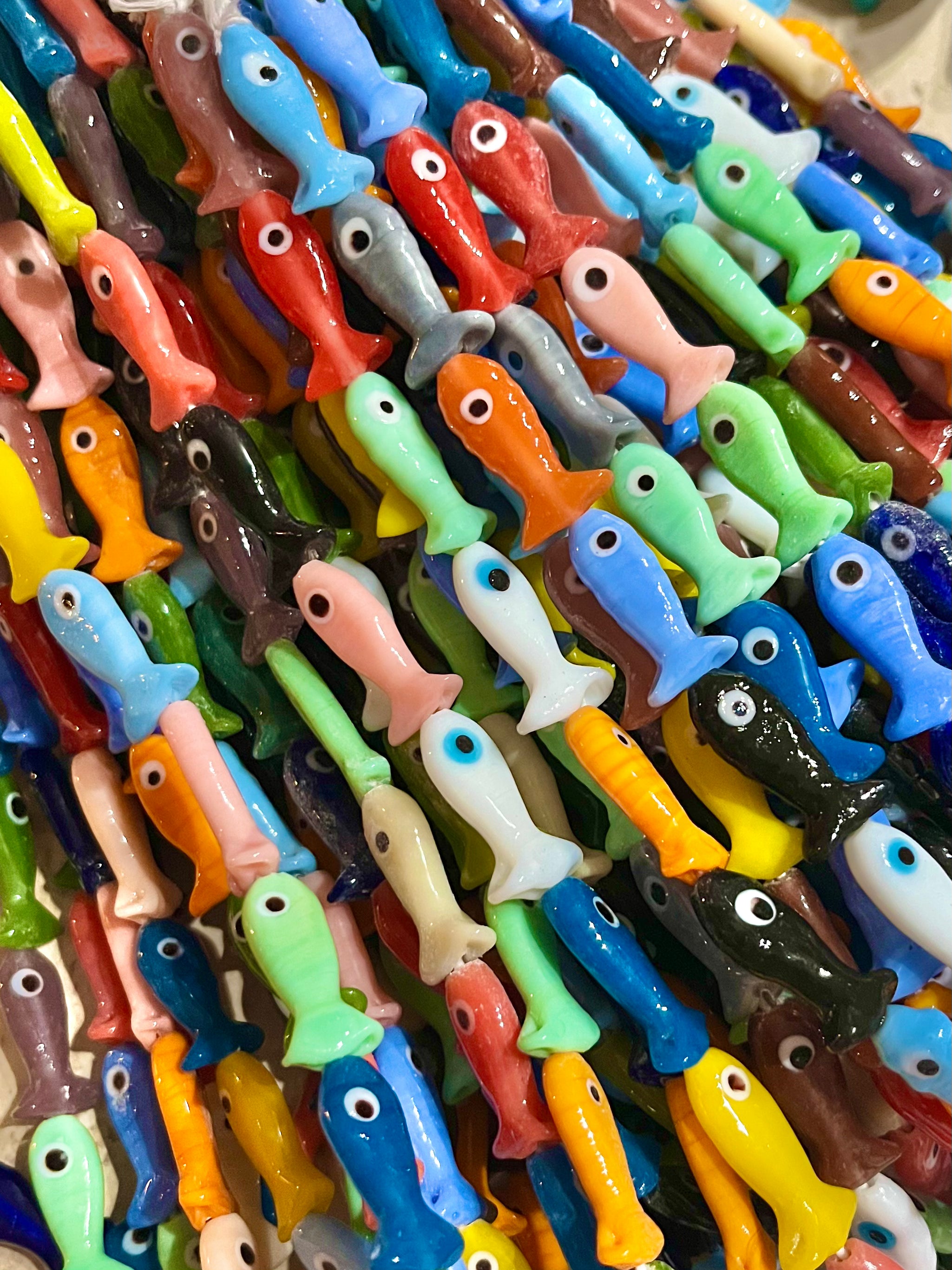 Lampwork, Multicolor Nautical Bead, 1 strand, 22mm – Damaris Beads