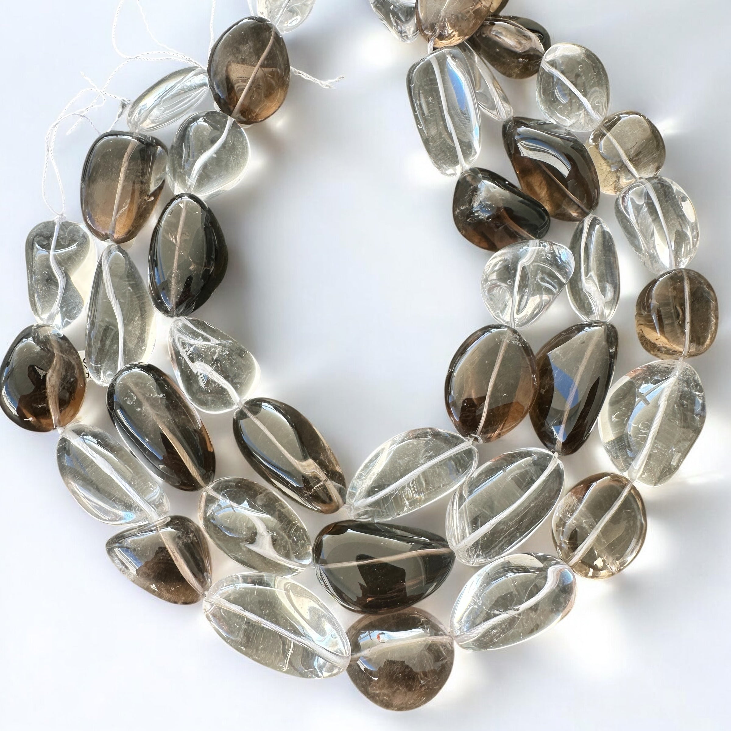 Clear & Brown Quartz Nugget Bead Strand, 25-35mm – Damaris Beads