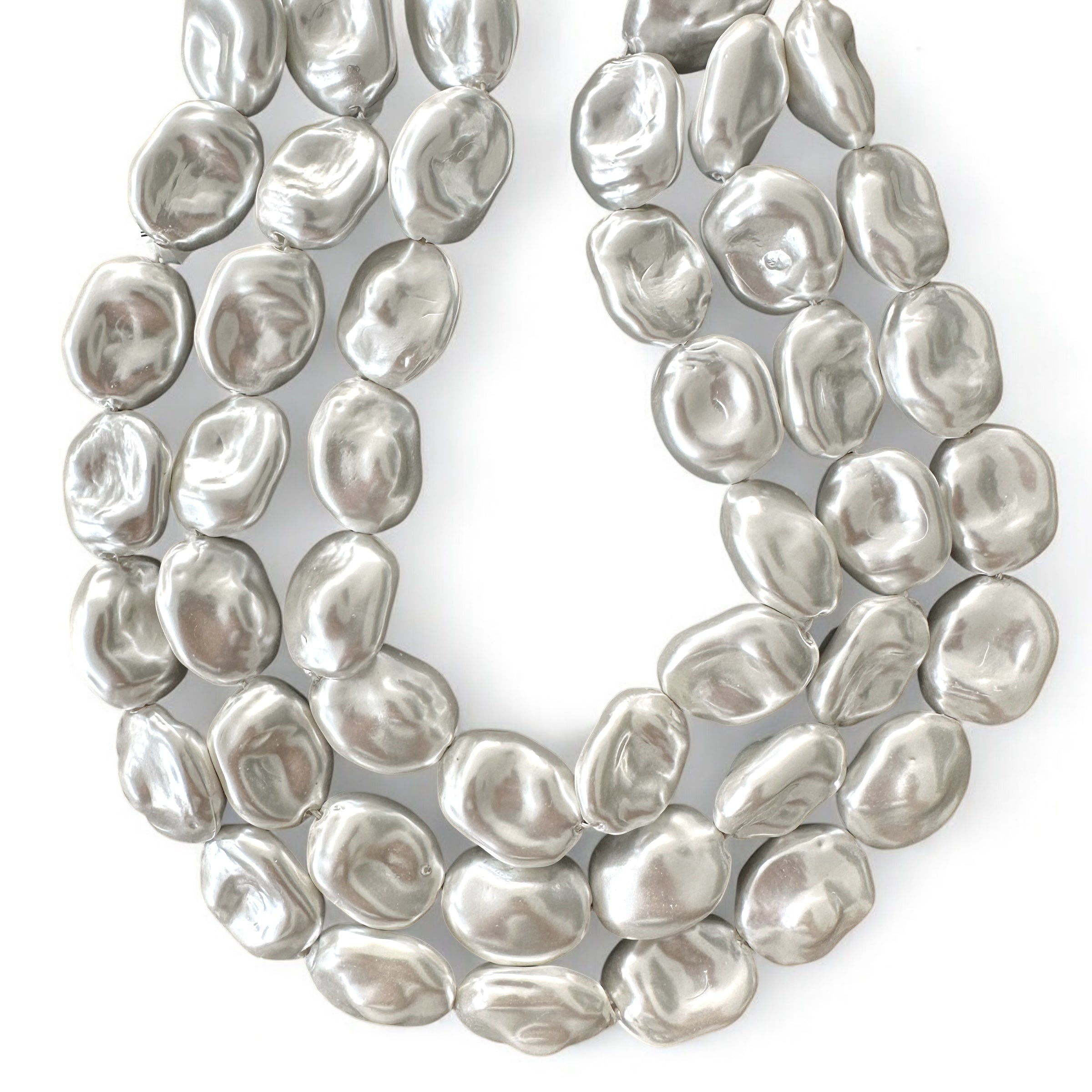 Chunky Freshwater Shell Pearl Bead Strand, 25mm – Damaris Beads