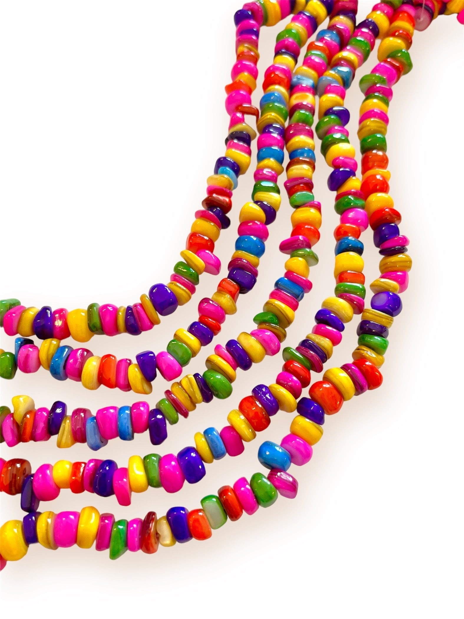 Multicolor Chip Shell Strand, 8-10mm – Damaris Beads