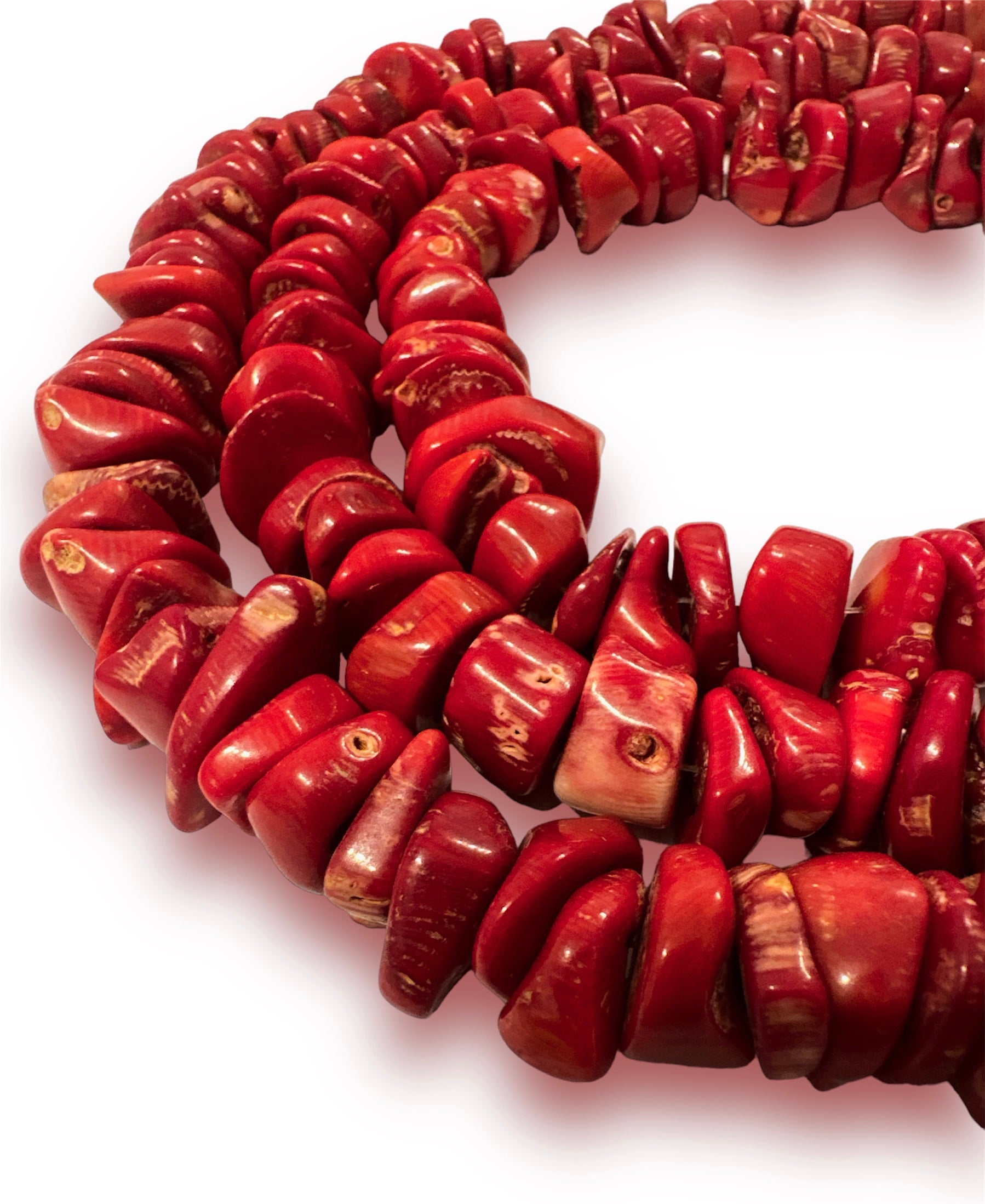 Red Coral Chip Strand – Damaris Beads