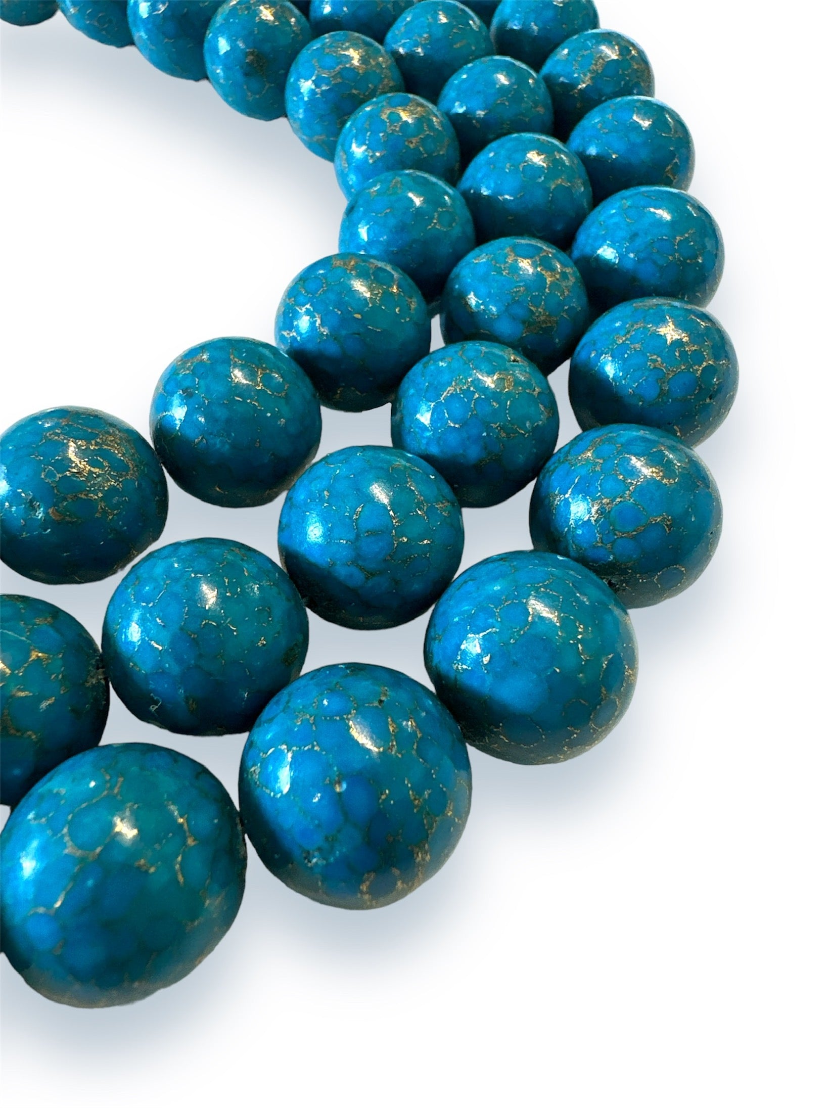 Turquoise Round Stone Strand – Damaris Beads