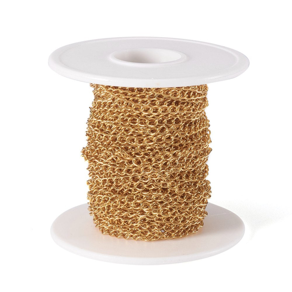 Stainless Steel Gold Chain Roll, 32 Feet – Damaris Beads