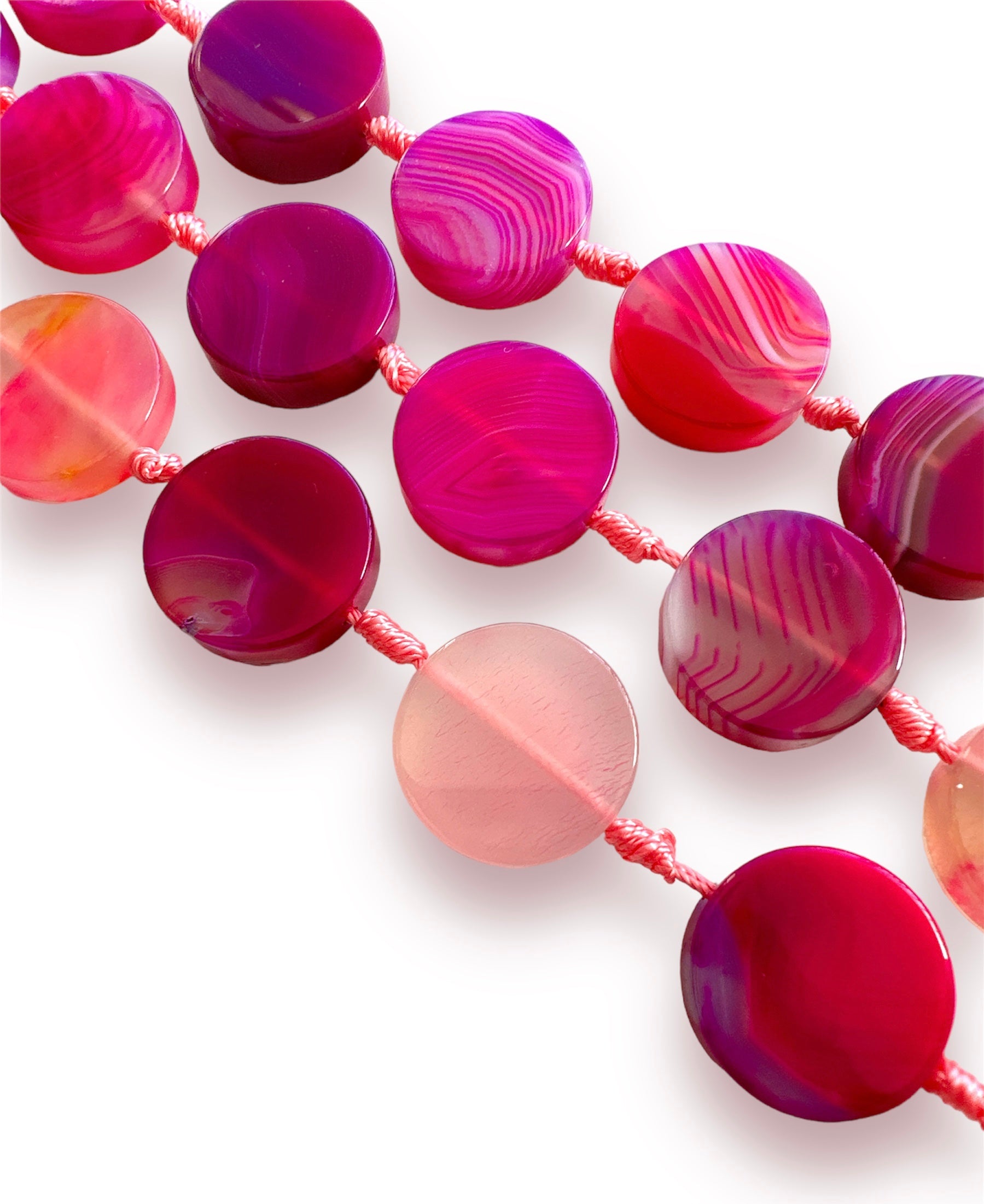 Fuchsia Disk Strand – Damaris Beads