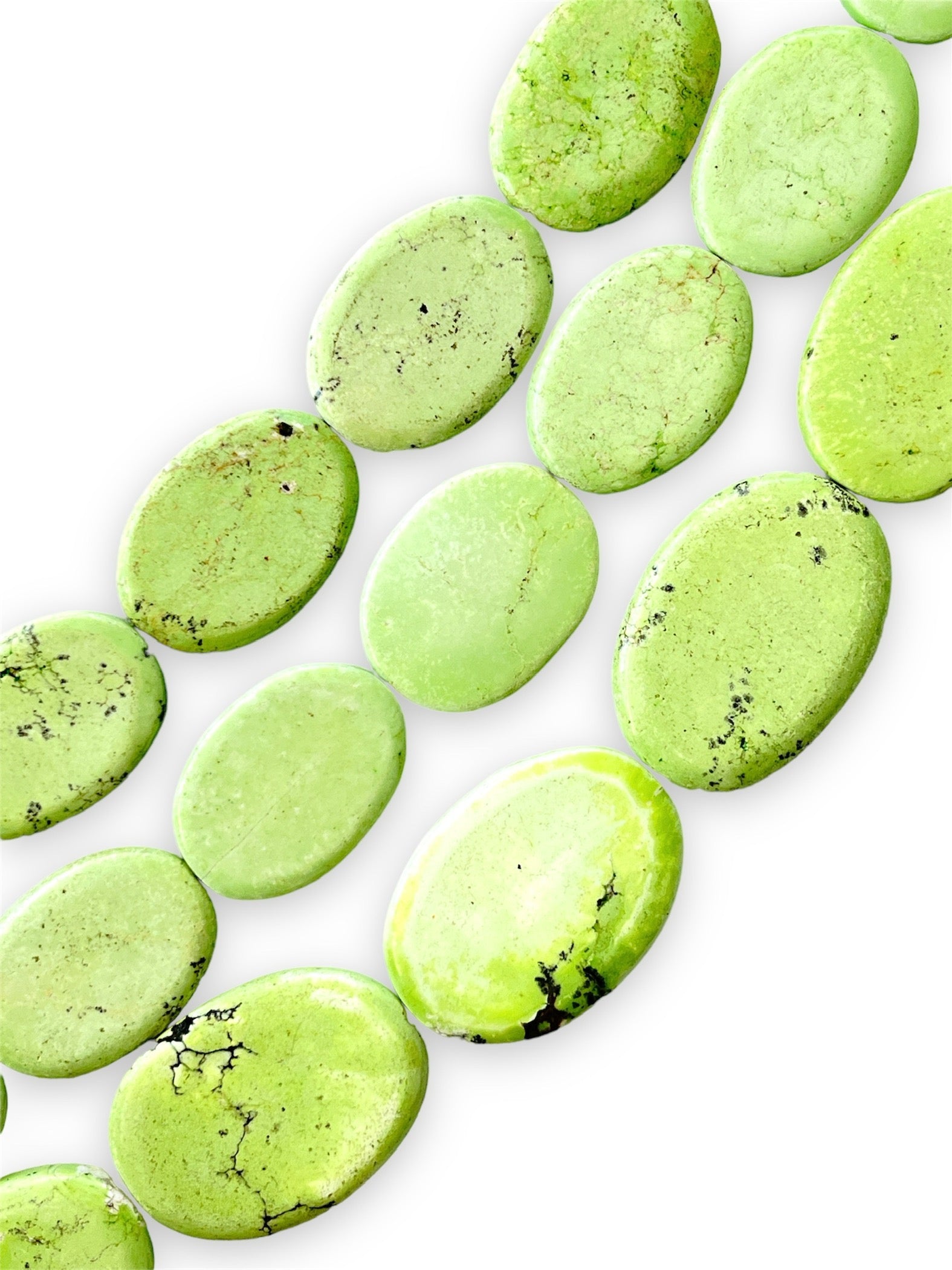 Oval Green Magnesite Strand, 40mm – Damaris Beads