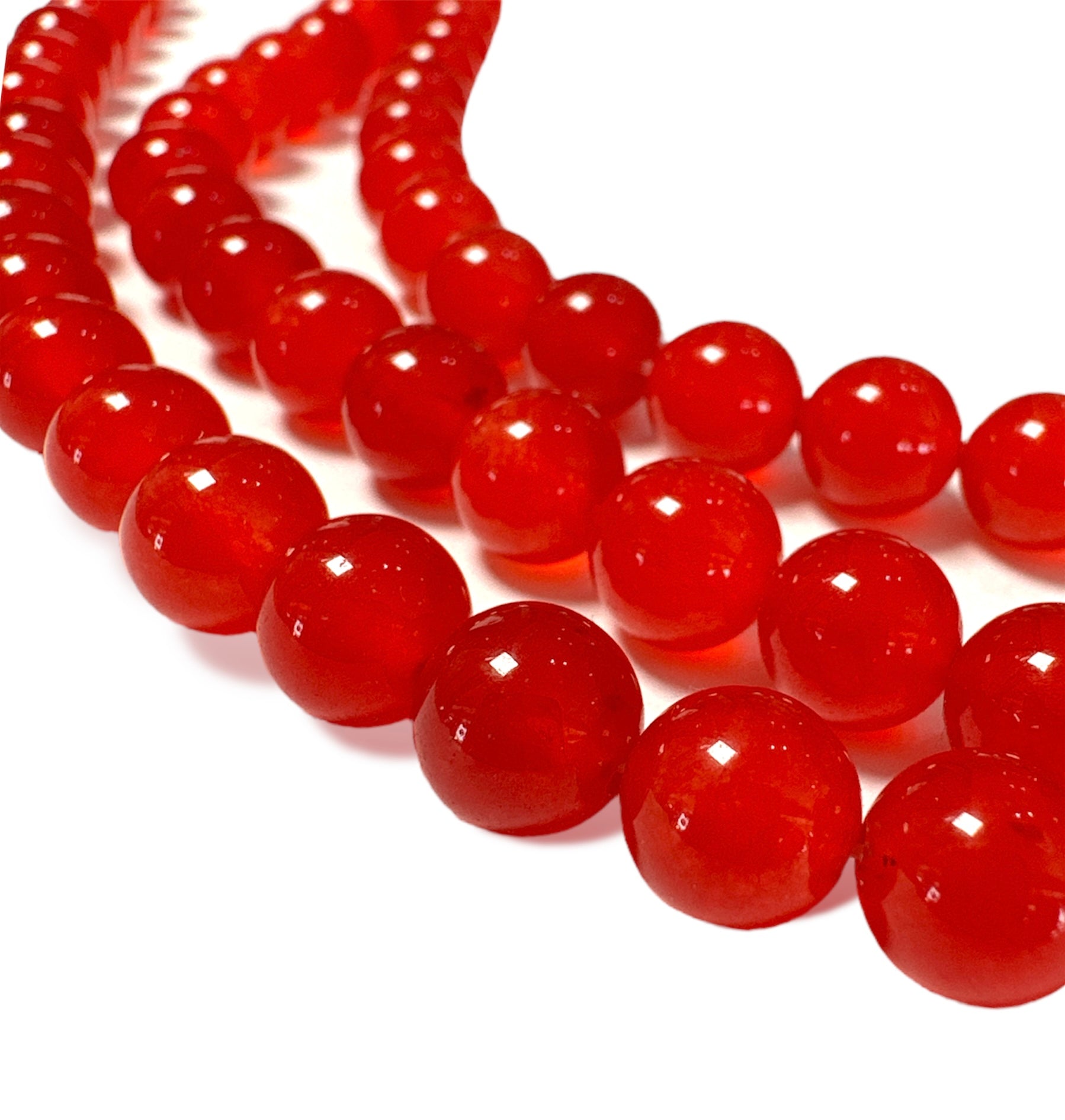 Round Red Crystal Strand – Damaris Beads