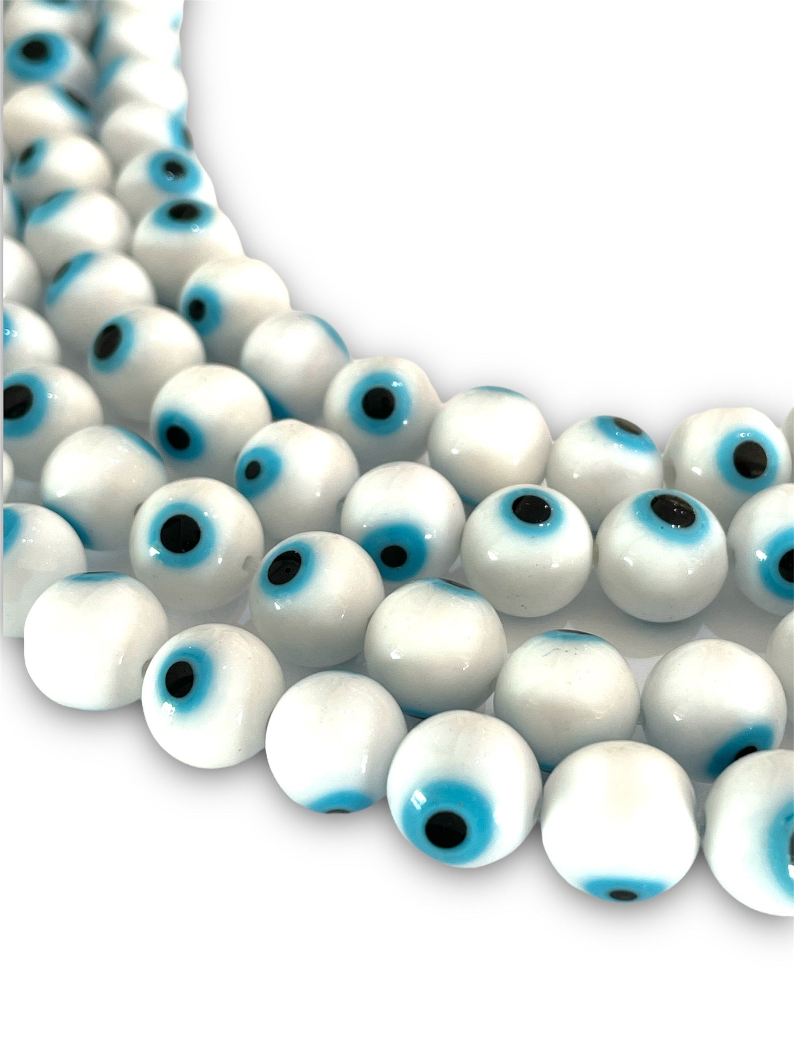 Round White Crystal Eye Strand – Damaris Beads